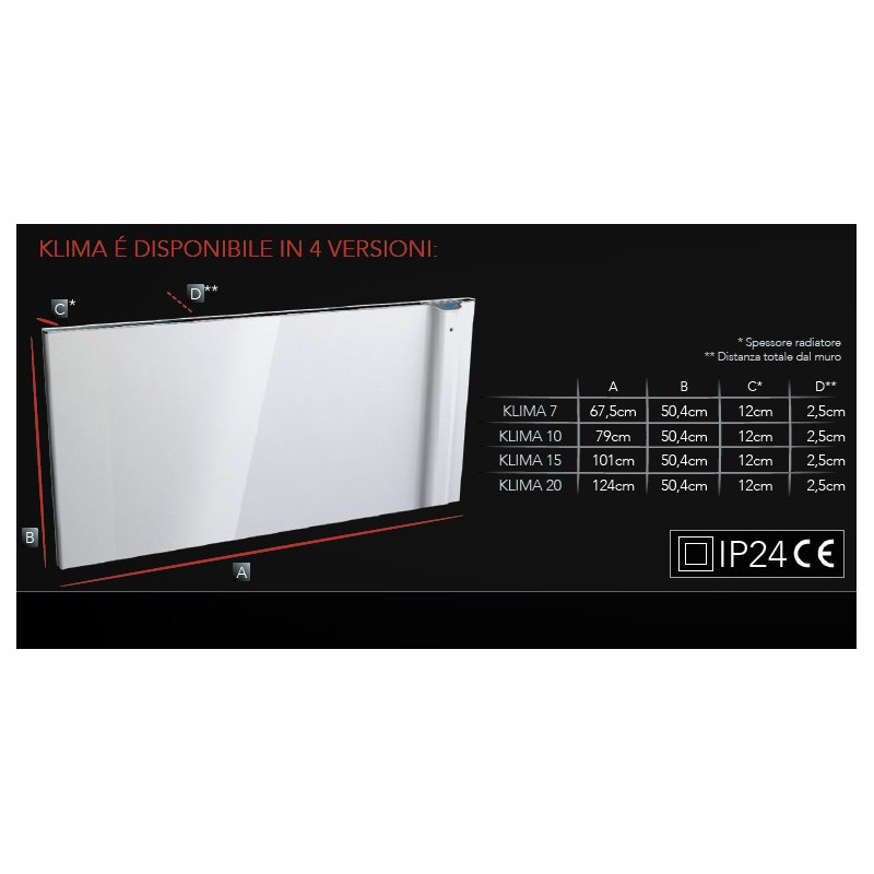 Radiatore elettrico 750W KLIMA 7 Radialight